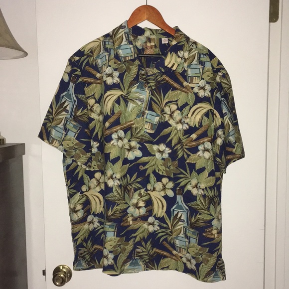 Caribbean | Shirts | Caribbean Mens Tropical Print Linen Shirt | Poshmark
